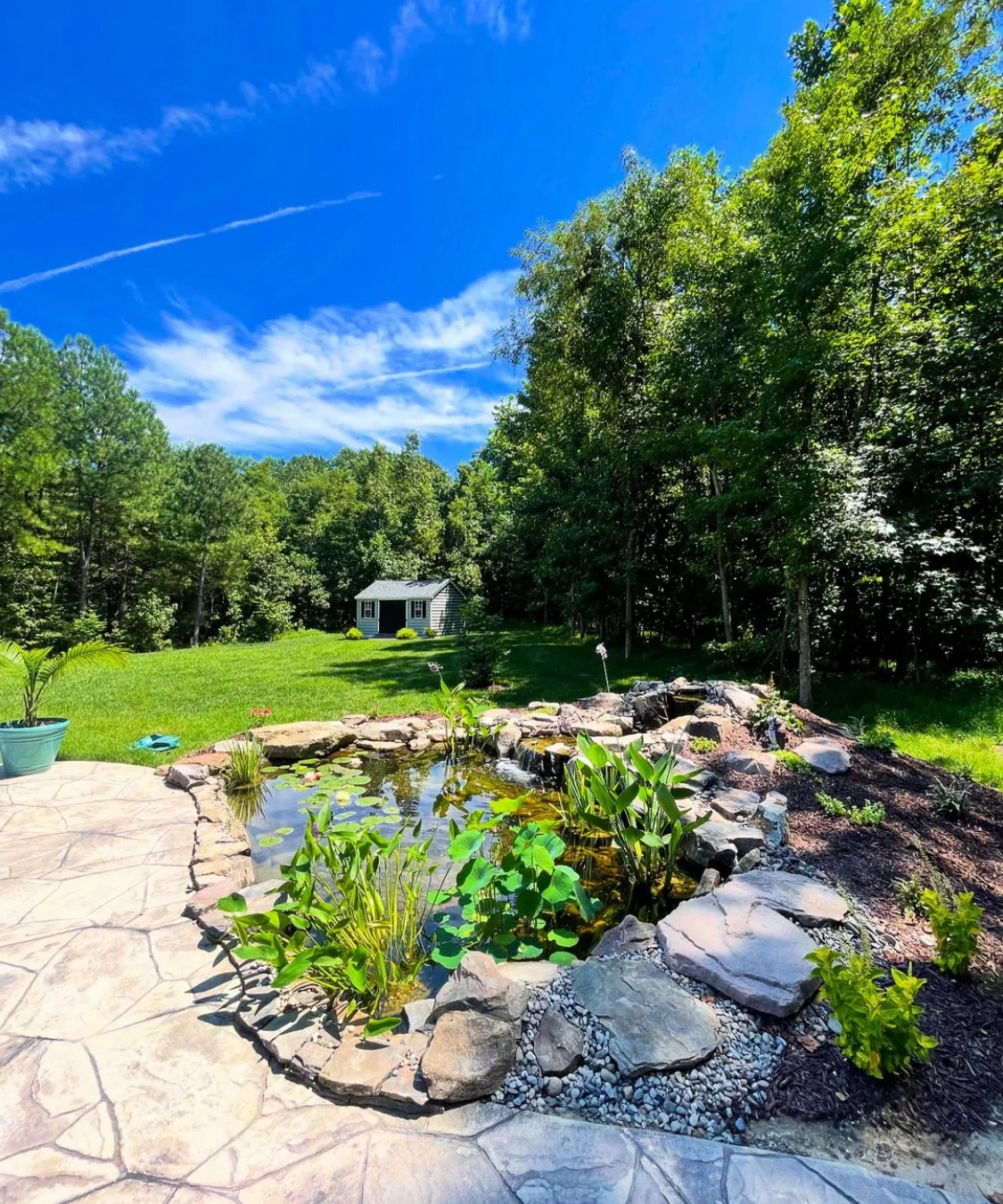 Serene Crystalline Koi Pond Project | Chesapeake Beach, MD